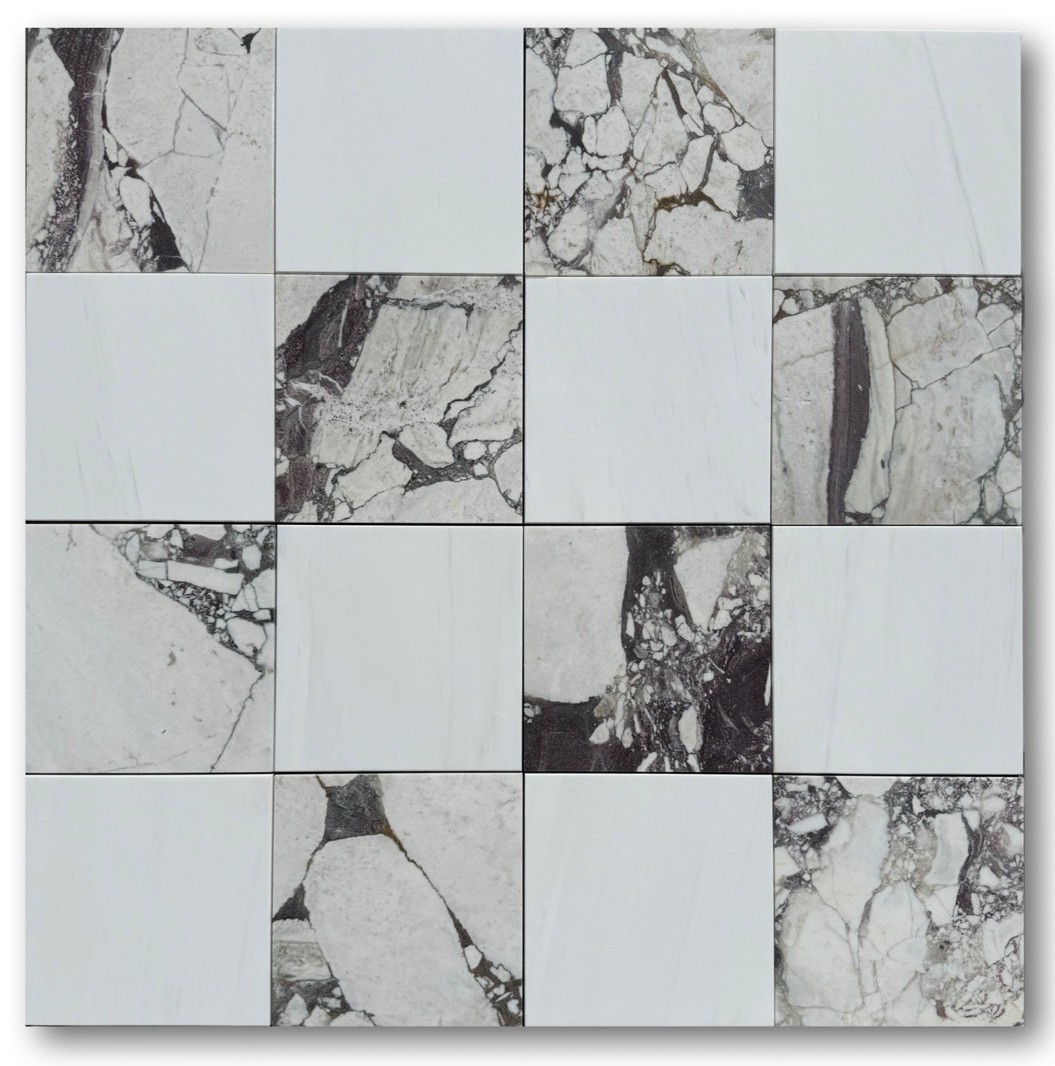 Checkerboard Marble Tile Calacatta Viola & Bianco Dolomite – Tilehouz