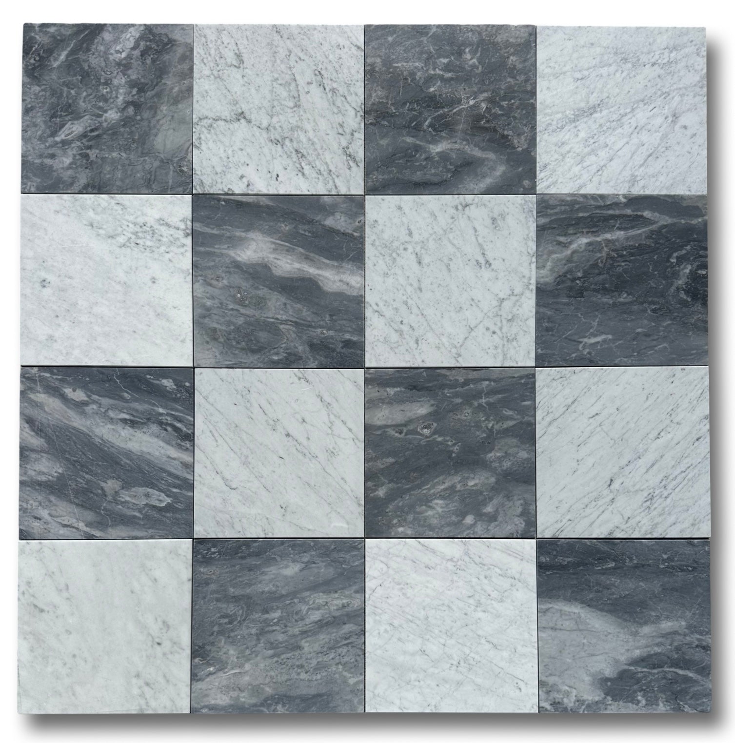 Checkerboard Marble Tile Carrara & Bardiglio Nuvolato – Tilehouz