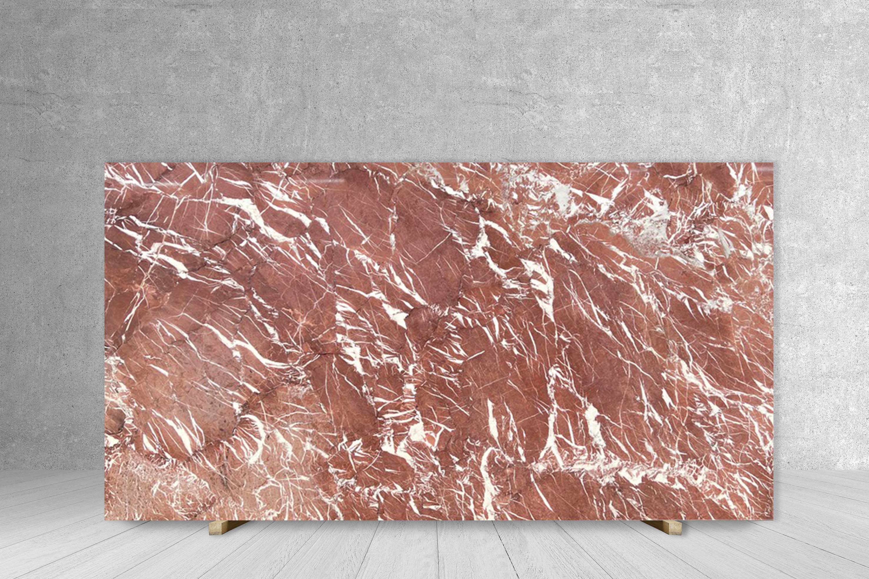 MARBLE DAMASCUS RED POLISHED SLAB 3/4 88 x 51 – Tilehouz