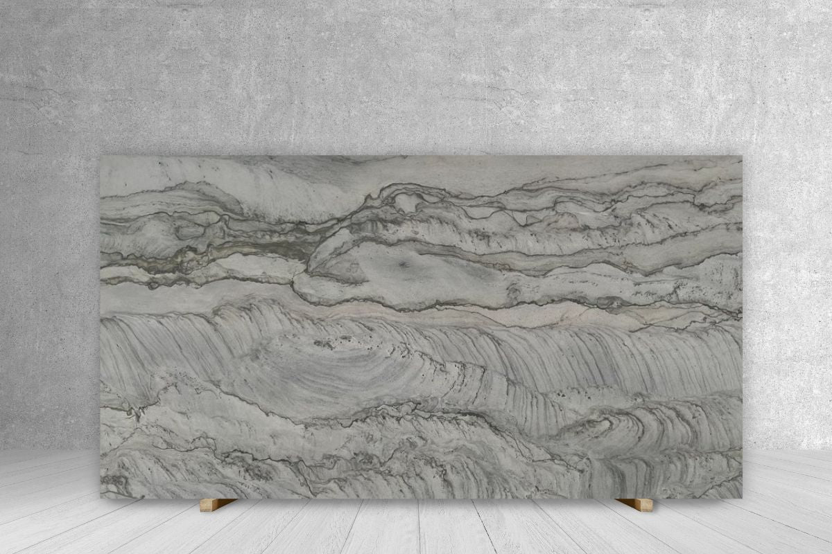 QUARTZITE SILVER MOON POLISHED SLAB 3/4 127 x 77 – Tilehouz