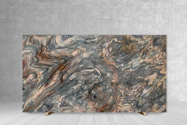 QUARTZITE FUSION WOW BLUE POLISHED SLAB 3/4 117 x 65 – Tilehouz