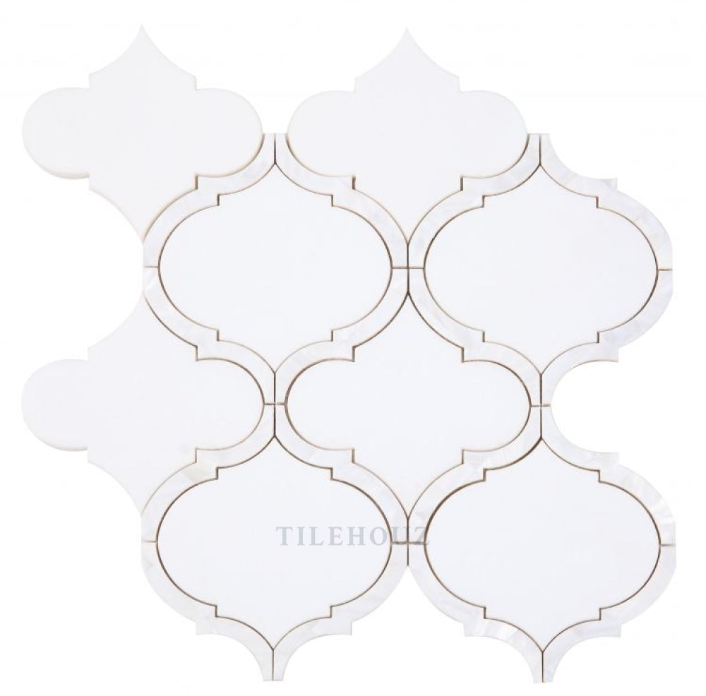 Alice Pearl Thassos New 11.5 x 12 Marble & Pearl Mosaic Tile – Tilehouz
