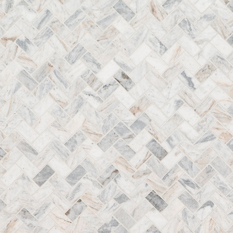 Capri Blue Marble Honed 1x2 Herringbone Mosaic – Tilehouz