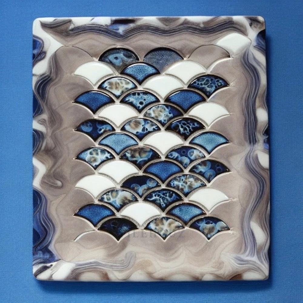 Dragon Scale Ocean 9.75 x 12 Porcelain Mosaic Tile – Tilehouz
