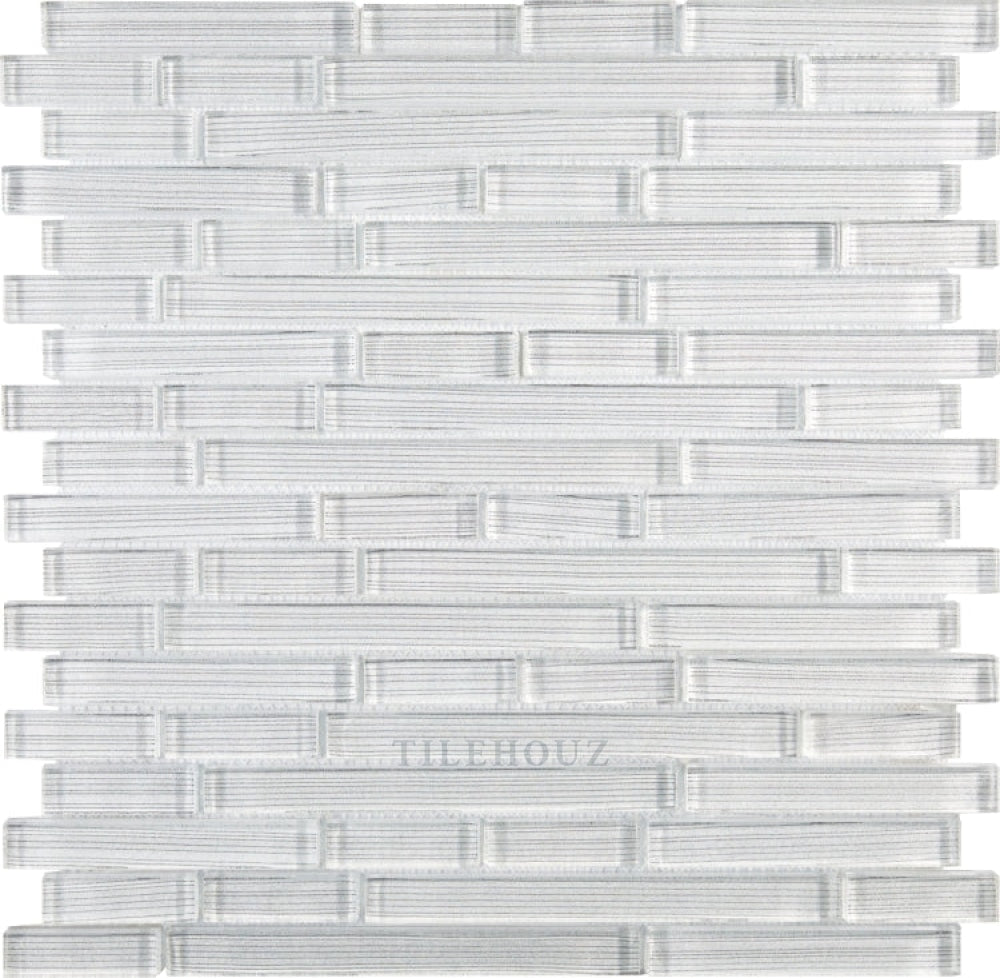 Linear Silver White 11.75 x 12 Glass Mosaic – Tilehouz