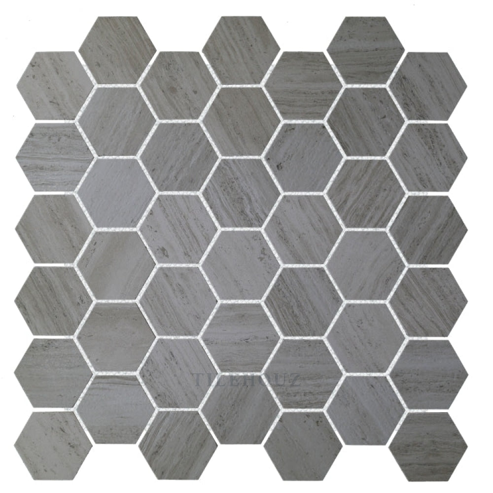River Grey 2 x 2 Hexagon Mosaic 12 x 12 Porcelain Tile – Tilehouz