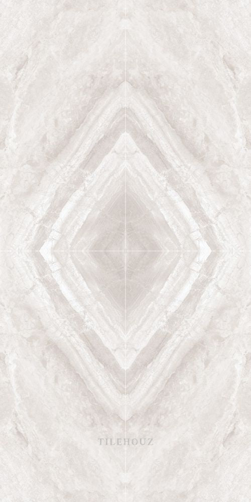 Supreme Ivory Book Match Deco 48 x 96 Polished Porcelain Tile (Set of ...