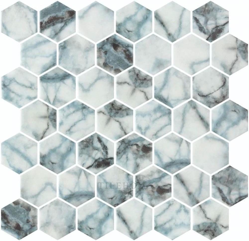 Vanguard Hex XL Azul 11.25 x 11.25 Glass Mosaic – Tilehouz