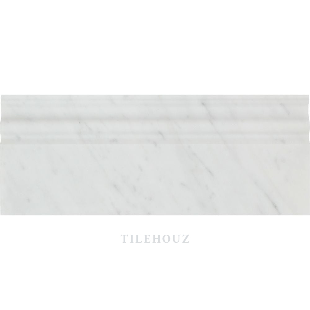 Carrara White Marble 4 3/4 x 12 Baseboard Trim Polished&Honed – Tilehouz