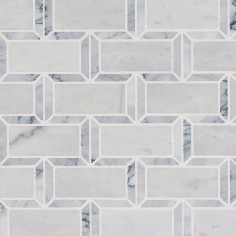 CARRARA MARBLE FRAMEWORK 3-D 2X4 POLISHED MOSAIC – Tilehouz