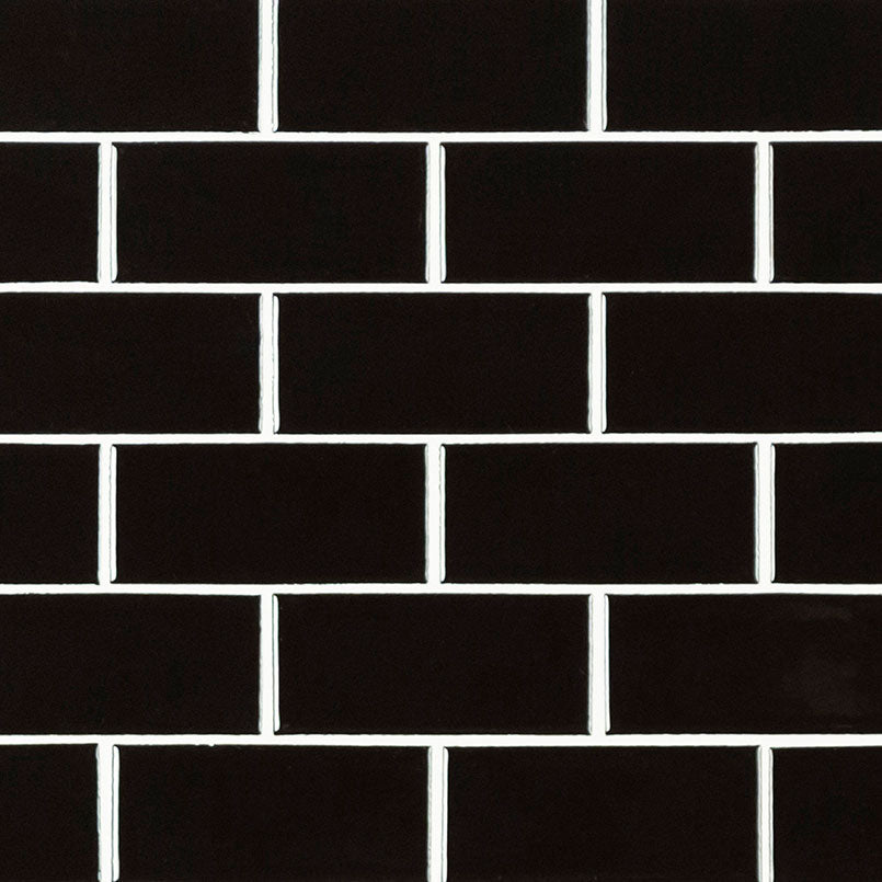 RETRO NERO GLOSSY TILE 2X4 – Tilehouz