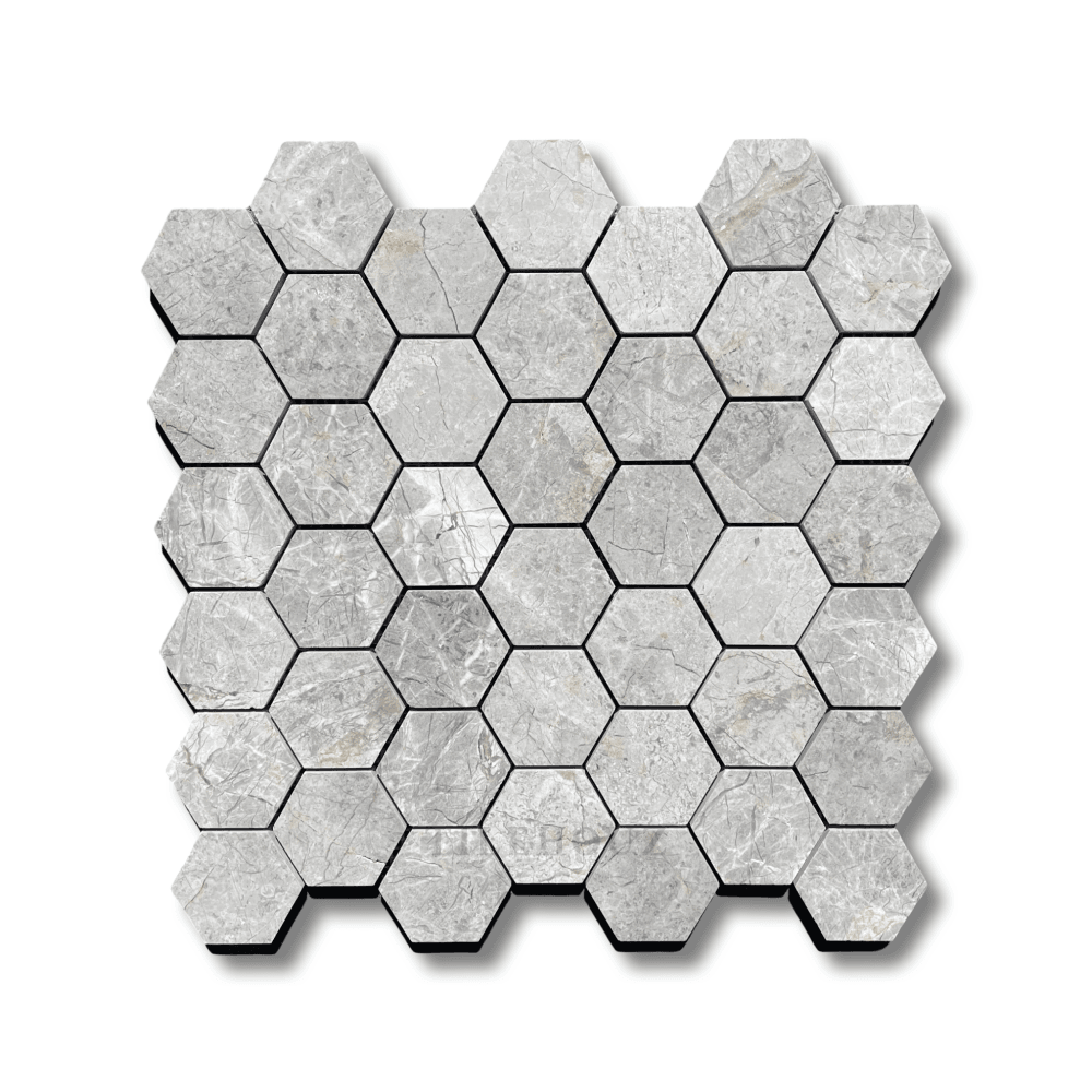 Tundra Gray Marble 2” Hexagon Mosaic Polished&Honed – Tilehouz